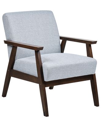 Beliani Retro Wohnzimmer Sessel Polsterbezug grau mit Armlehnen Holzgestell Asnes