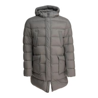 Herno Langer Daunenmantel mit Kapuze - - Jackets - Herren - Grau - M