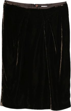 Giorgio Armani jupe mi-longue à design plissée (années 1990) - Marron