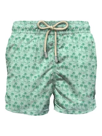 MC2 Saint Barth short de bain &agrave; imprim&eacute; palmier - Vert