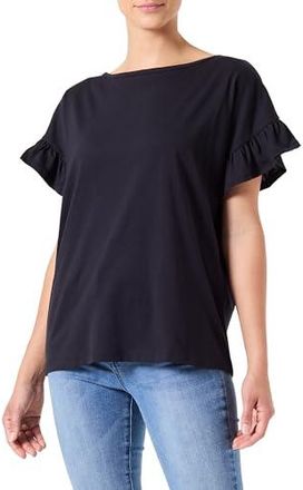 Vila Vila Visummera Boat Neck S/S Top/R Haut, Black Beauty, M Femmes