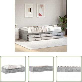 vidaXL vidaXL Schlafsofa - Tagesbett mit Schubladen ohne Matratze Grau Sonoma 90x200 cm