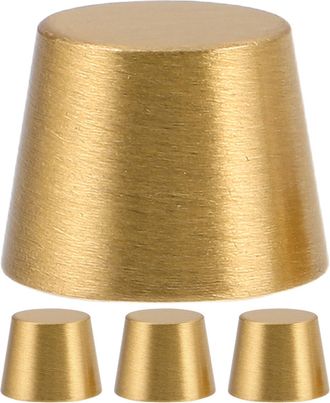 Holibanna Toddmomy 4 St&uuml;ck Messing M&ouml;belf&uuml;&szlig;e 10mm Konisch Universelle Goldene M&ouml;belsockelerh&ouml;hungen f&uuml;r Tisch Schrank und Servierbrettf&uuml;&szlig;e Platzsparend und Stab