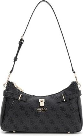 Guess sac &agrave; &eacute;paule Yesba Shoulder Bag Coal Logo gris fonc&eacute;