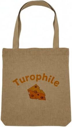 Fabulous Sac Shopping Tote Bag Aspect Lin - Turophile Cheese Lover Camembert Connoisseur - Sac de Courses Toile Epaisse 360g Beige Naturel Cabas Port&eacute; Epaule S