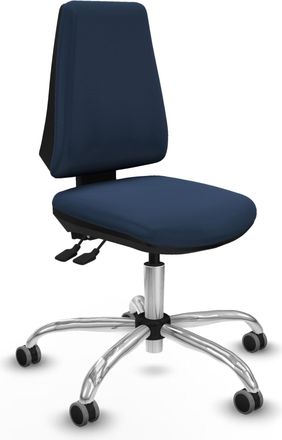 Piqueras y Crespo Elche Schreibtischstuhl, Marineblau, ohne Armlehnen, ausgestattet mit Asincro und Schneideschaum, mit Rollen 65 mm, Parkett, Marineblau