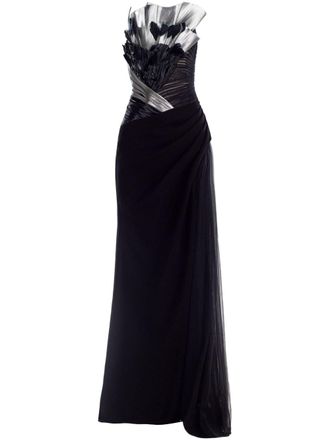 Gaby Charbachy robe longue drapée - Noir