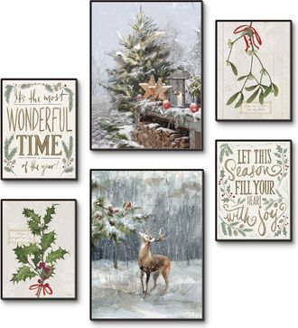 Artland Premium Poster Set 6tlg. 4x30x40 / 2x45x60 OHNE RAHMEN Weihnachtsbilder Weihnachten Aesthetic Winter Schnee Advent U5KA