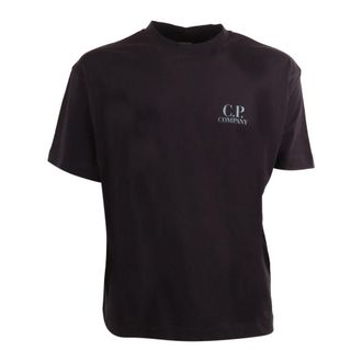C.P. Company C.p. Company, Homme, Tops, Noir, Taille: L T-Shirt &agrave; Col Rond