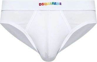 Dsquared2 Homme, Sous-v&ecirc;tements, Blanc, Taille: L Cotton Briefs With Logo