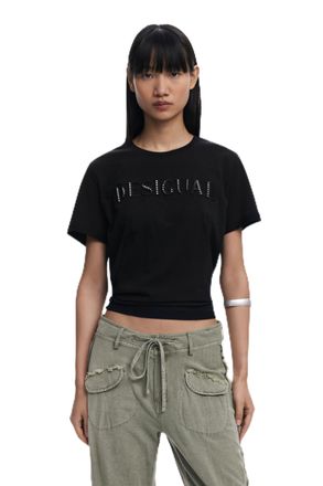 Desigual Damen 25SWTK17 T-Shirt, Black, L