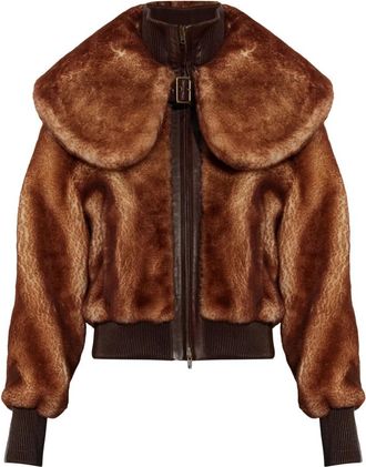 Charlotte Knowles Eliza Shearling Jacket - - Jackets - Damen - Braun - S