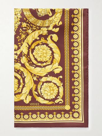 Versace Foulard En Serge De Soie Imprim&eacute;e - Dor&eacute;
