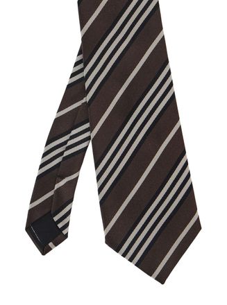 Saint Laurent Mens Tie Brown Silk Ties & Bow
