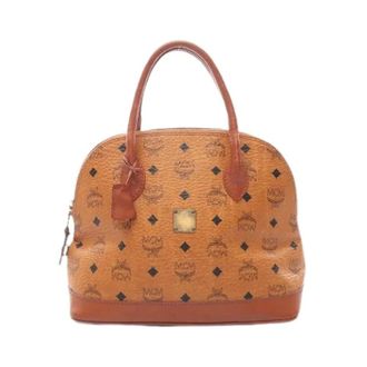 MCM Sac &agrave; main en cuir Visetos Pre-owned - Femme - Pre-owned - Brun - Taille: ONE Size