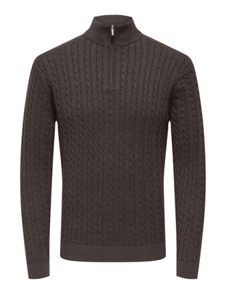 Only & Sons Onsloui Reg 12 Cabel Half Zip Knit