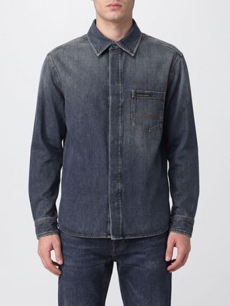 Golden Goose Chemise slim fit en denim de coton avec col fran&ccedil;ais