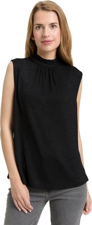 Tom Tailor Damen 1048944 Top mit Glitzer-Effekt, 14482-Deep Black, M