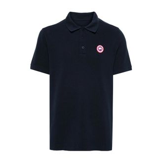 Canada Goose Homme, Tops, Bleu, Taille: L Polo Marine avec Boutons Apparents