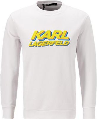 Karl Lagerfeld Herren Sweatshirt weiß Baumwolle Logo und Motiv
