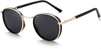 Generic Lunettes de soleil rondes punk pour hommes, lunettes de soleil de luxe tendance pour femmes, nuances féminines vintage 2026