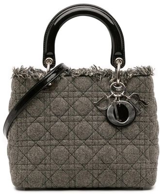 Dior Hobo Bags - Medium Tweed Cannage Lady Dior - Gr. unisize - in Grau - f&uuml;r Damen