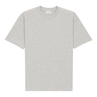 Saint Laurent Graues Crewneck T-Shirt mit Cassandre-Stickerei - - Tops - Herren - Grau - M
