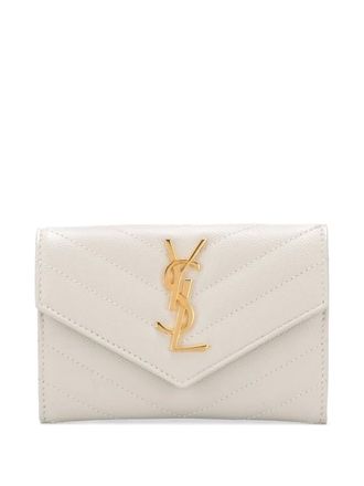 Saint Laurent Kleines Cassandre Portemonnaie - Wei&szlig;