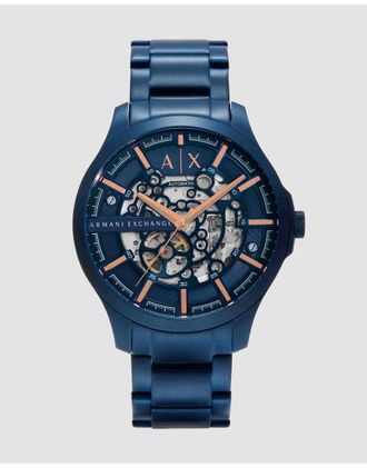 A|X Armani Exchange montre automatique Homme en acier inoxydable bleu