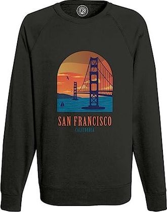 Fabulous Sweatshirt Homme Noir San Francisco California Pont Golden Gate Illustration Etats Unis