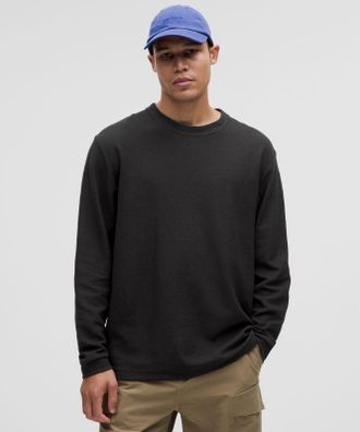 lululemon Langarmshirt aus schwerer, strukturierter f&uuml;r M&auml;nner - Gr&ouml;&szlig;e 2XL in Black