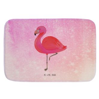 Mr. & Mrs. Panda Badteppich Flamingo Classic - Geschenk, Badezimmerteppich, Badvorleger, Einzigartig, gl&uuml;cklich, stolz, Geschwister, Tochter