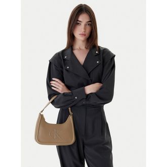 Calvin Klein Handtasche Calvin Klein Bold Ck Small Shoulder Bag LV04F3230G Beige