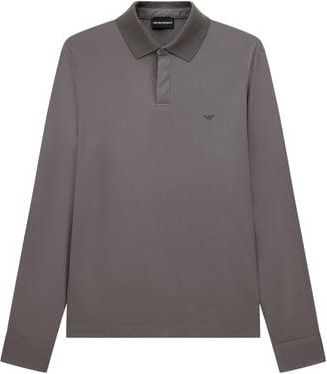 Emporio Armani Polo regular-fit &agrave; manches longues