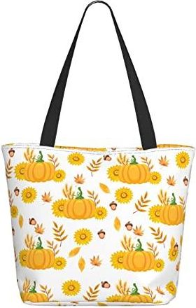 AOOEDM Thanksgiving Pumpkin Sunflower Ladies Shopping Bag 13x11x7in.Le cadeau parfait pour la Saint-Valentin.Cest de la Saint-Valentin pour maman, fille, &eacute;po