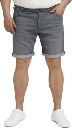 Tom Tailor Herren Plussize Bermuda Slim Shorts 1027898, 10218 - Used Light Stone Grey Denim, 48 Große Größen