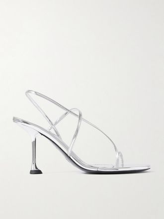 Proenza Schouler Sandales À Brides Arrière En Cuir Effet Miroir Tee - Argenté