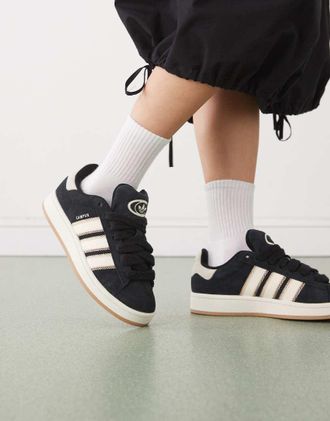 adidas Originals Campus 00s - Sneaker in Anthrazit mit Schn&uuml;rsenkeln in Kordeloptik-Schwarz