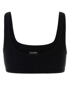 Versace Womens Black Stretch Cotton Bra Exterior: Elastane Costumi Da Bagno Swimwear