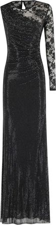Self Portrait Femme, Robes, Noir, Taille: 36 FR Rhinestone Lace Sleeves Maxi Dress