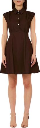 Liu Jo Femme, Robes, Brun, Taille: 36 FR Robe Courte en Popeline