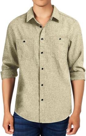 Generic Chemise noire pour homme, chemise pour homme adulte, col rabattable, chemise boutonn&eacute;e pour homme, haut noir &agrave; manches longues, haut professionnel for