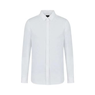 A|X Armani Exchange Klassisches Stretch-Baumwoll-Satinhemd - - Shirts - Herren - Wei&szlig; - M