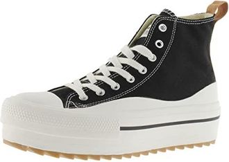 Victoria 1061122-WOMEN Bottine Tribu Plateforme Toile & Semelle DENTÉE Plateforme Femme Negro 38