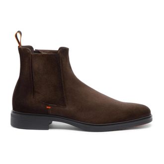 Santoni Braune Wildleder Chelsea Stiefel Leichter Stil - - Shoes - Herren - Braun - 44 1/2 EU