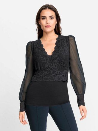Heine T-Shirt Spitzen-Shirt Langarm