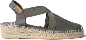 Toni Pons Verona Veganer Espadrilles mit Keilabsatz f&uuml;r Damen aus Baumwolle., kaki, 40 EU