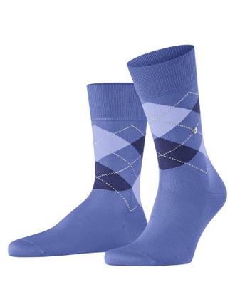 Burlington Herren Socken Manchester M So Baumwolle gemustert 1 Paar, Blau Water 6550, 40-46