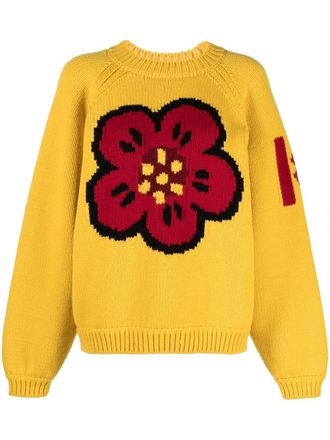 Kenzo pull Boke Flower &agrave; manches amples - Jaune