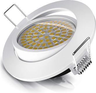 Brandson 1x LED Deckenspot dimmbar und schwenkbar - Ultr Flache LED Spots Einbauleuchte - Einbauspot Deckenstrahler - Slim Aluminium Rahmen Edelstahl Optik - A